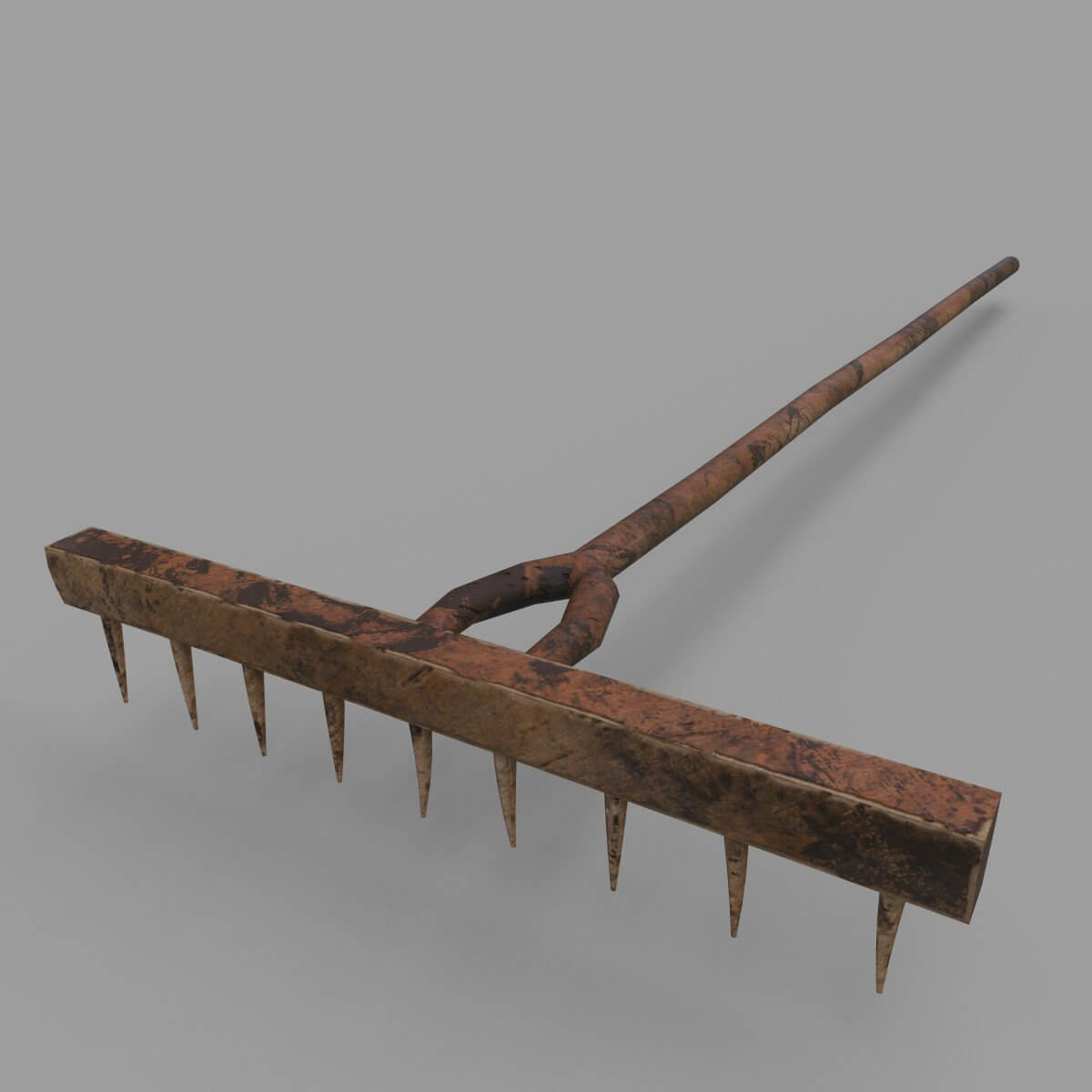 Pack of 6 Medieval Farm Rakes and Hoe - 3D Model by leon017