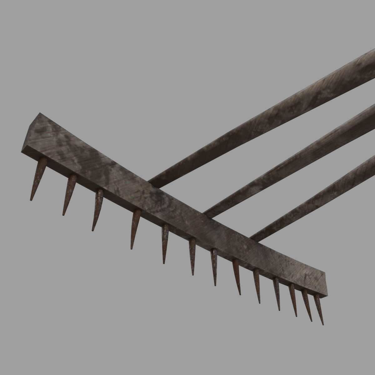 Pack of 6 Medieval Farm Rakes and Hoe - 3D Model by leon017