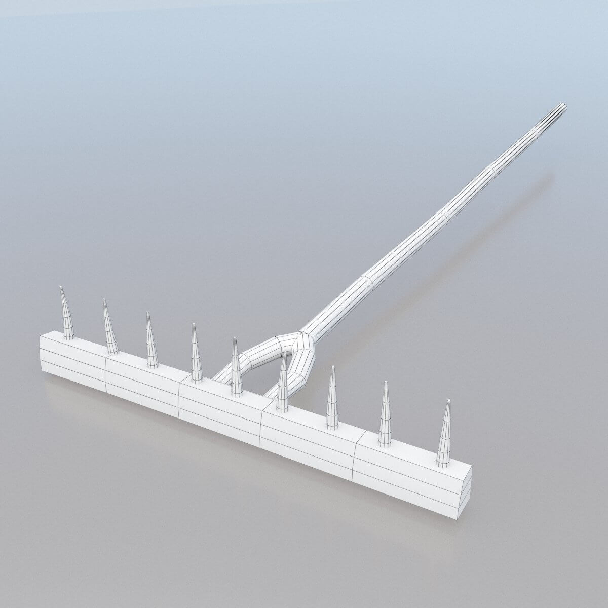 Pack of 6 Medieval Farm Rakes and Hoe - 3D Model by leon017