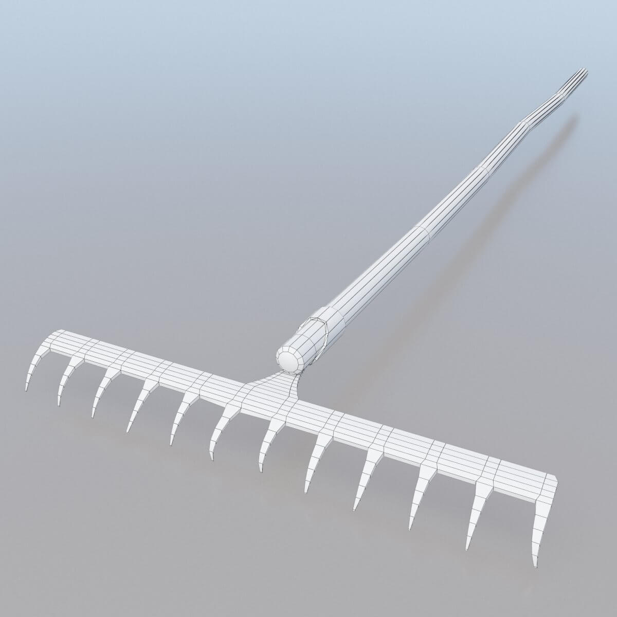 Pack of 6 Medieval Farm Rakes and Hoe - 3D Model by leon017