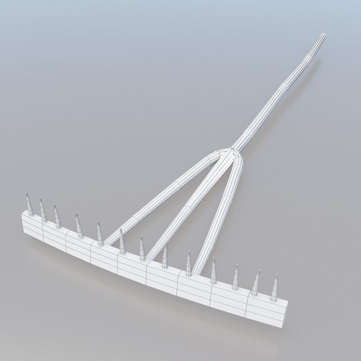 Pack of 6 Medieval Farm Rakes and Hoe - 3D Model by leon017