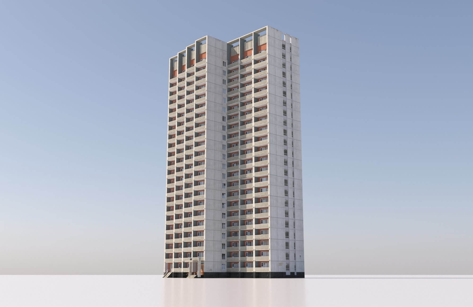 Russian 22 Story Apartment Panel House - 3D Model by leon017