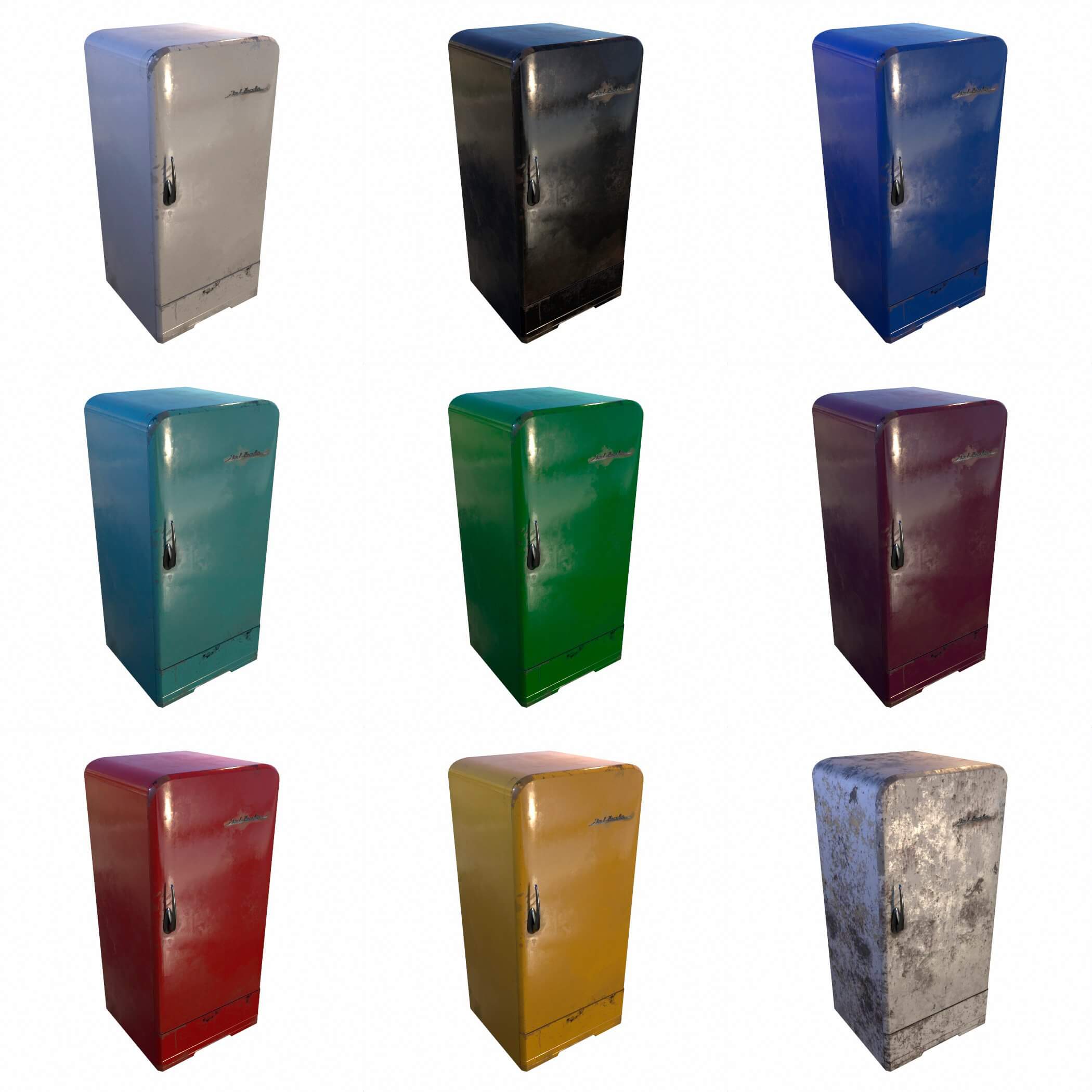 Soviet Vintage Refrigerator Zil Moskva 9 Color Variants - 3D Model by ...