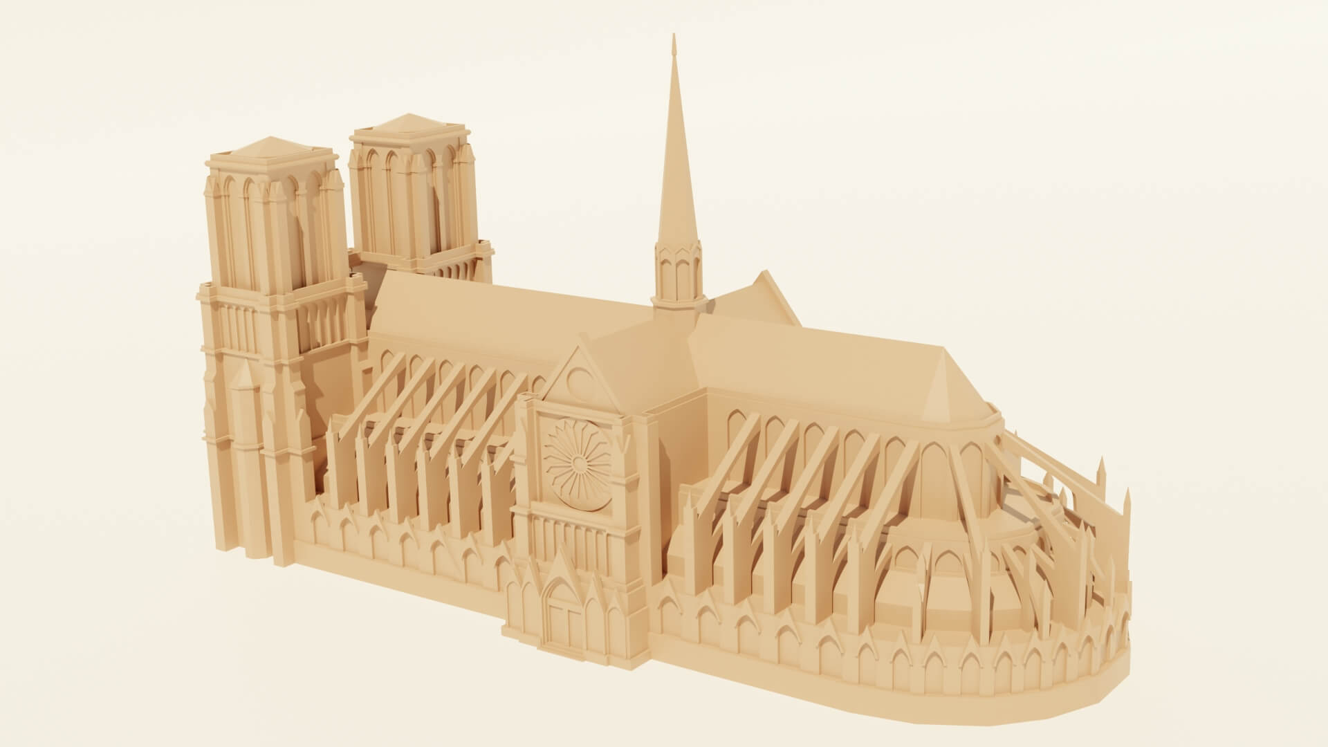 Notre-Dame De Paris 3D Model by Leonte