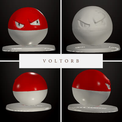 Voltorb Pokémon TOMY Moncolle Figure - 3D Model by leosc24