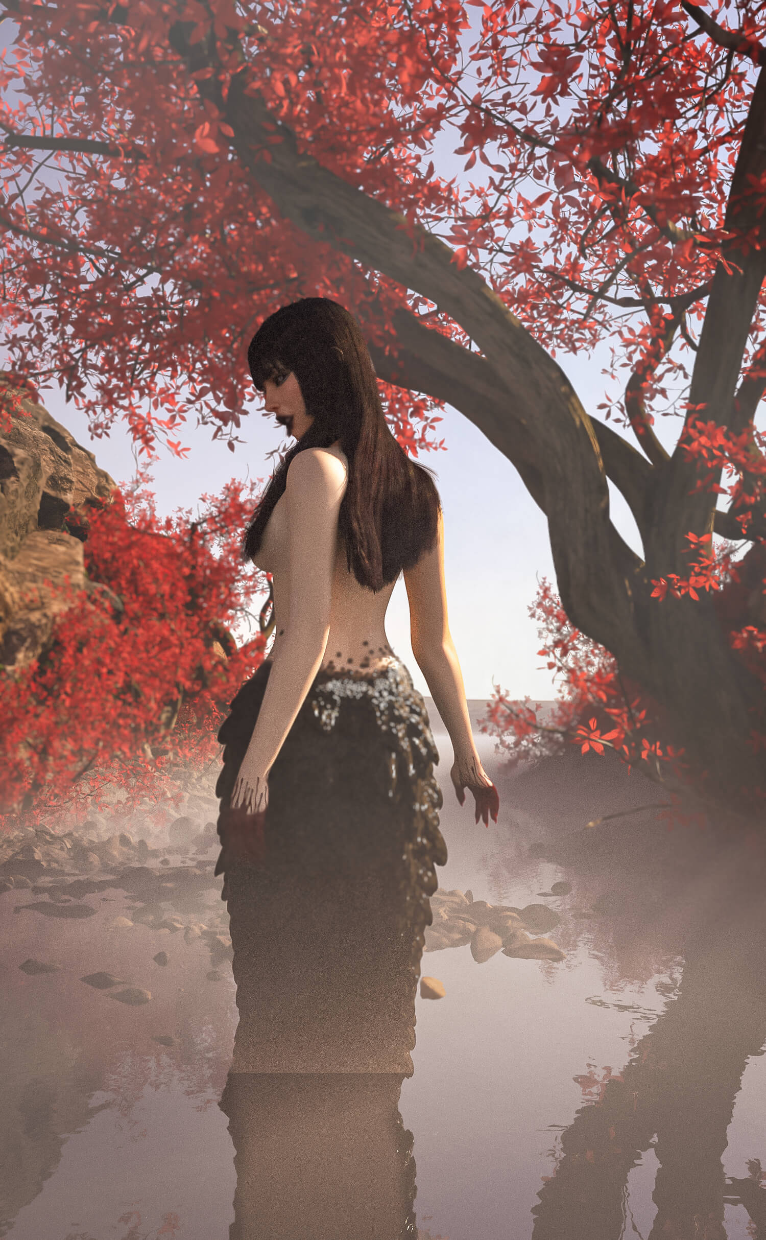 Serpent Woman 3D Render, Digital Art by Letterstoothevoid