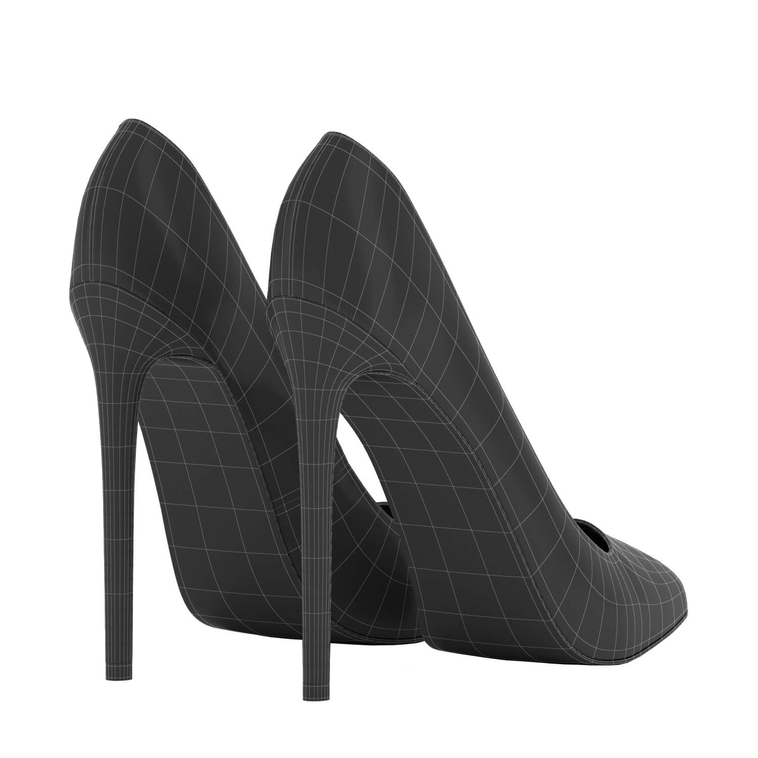 Lacquered Ladies High Heeled Shoes - 3D Model by levasonstudio