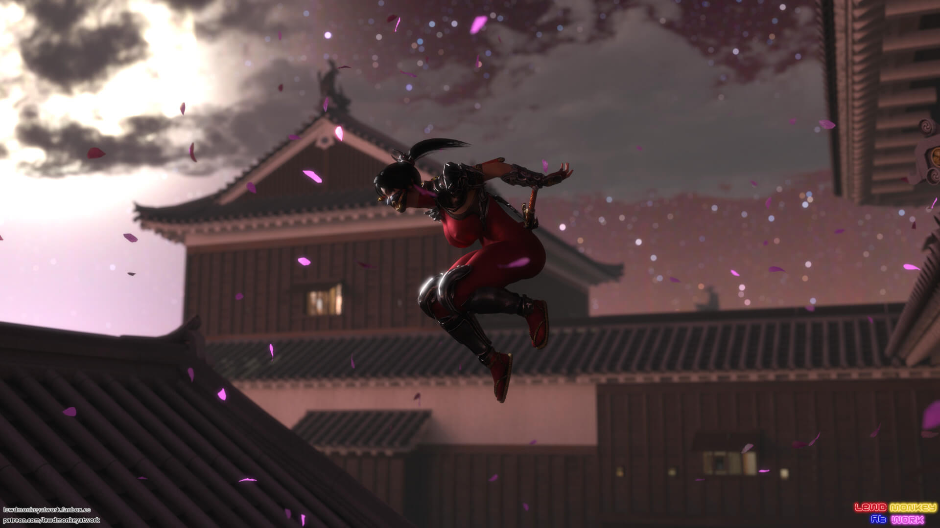 Taki patrolling the rooftops 3D Render by Lewd Monkey