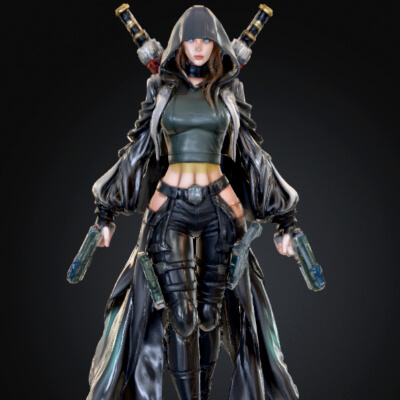 Alexis the Gunner - 3D Model by lexiblue