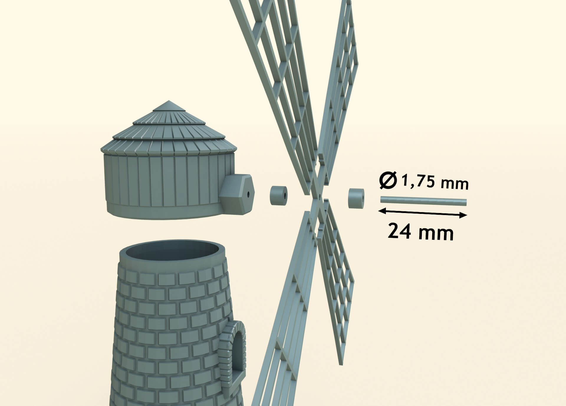 3D Model of a Mill by LexTeh
