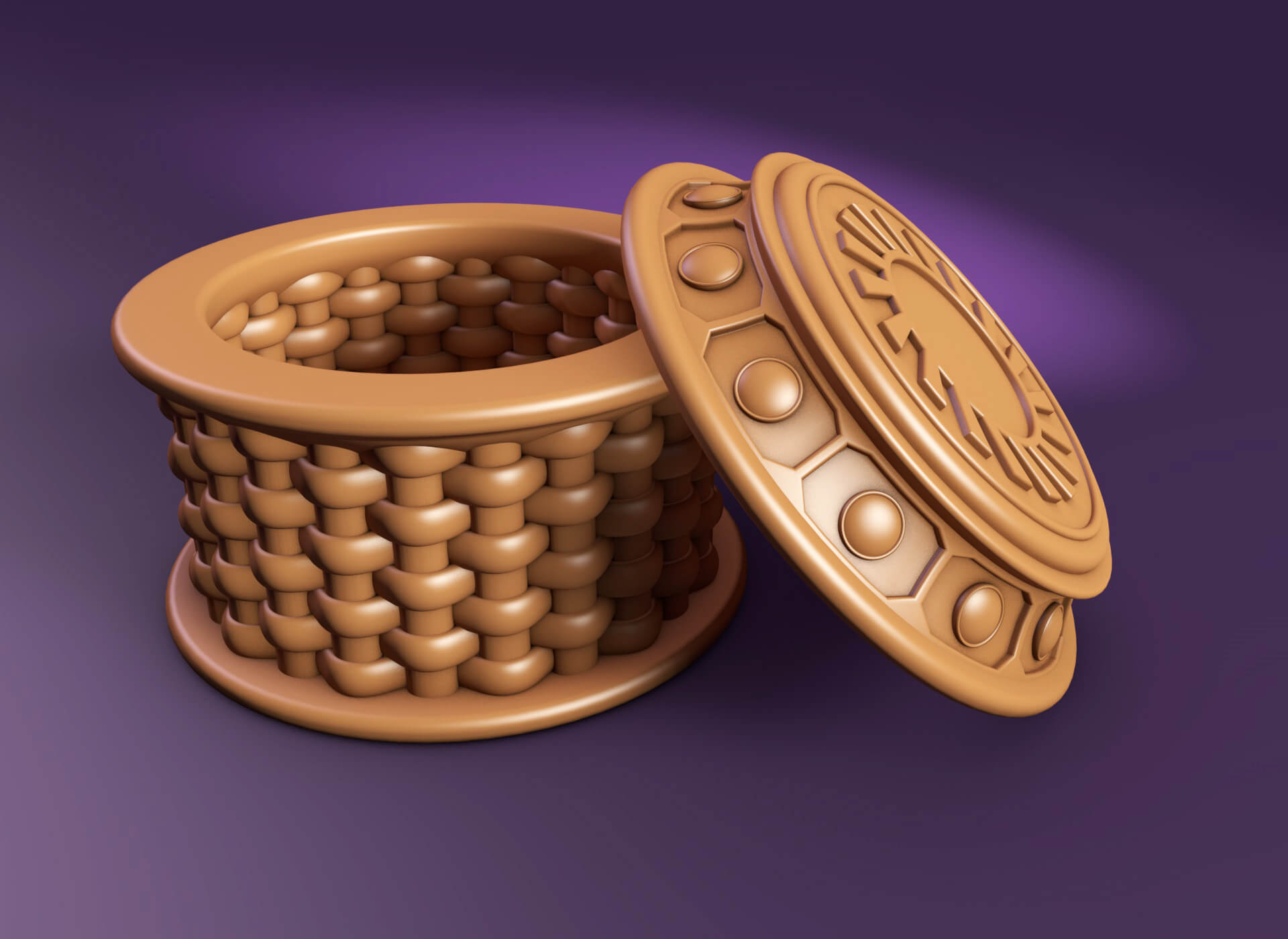 3D Model Wicker Box by LexTeh