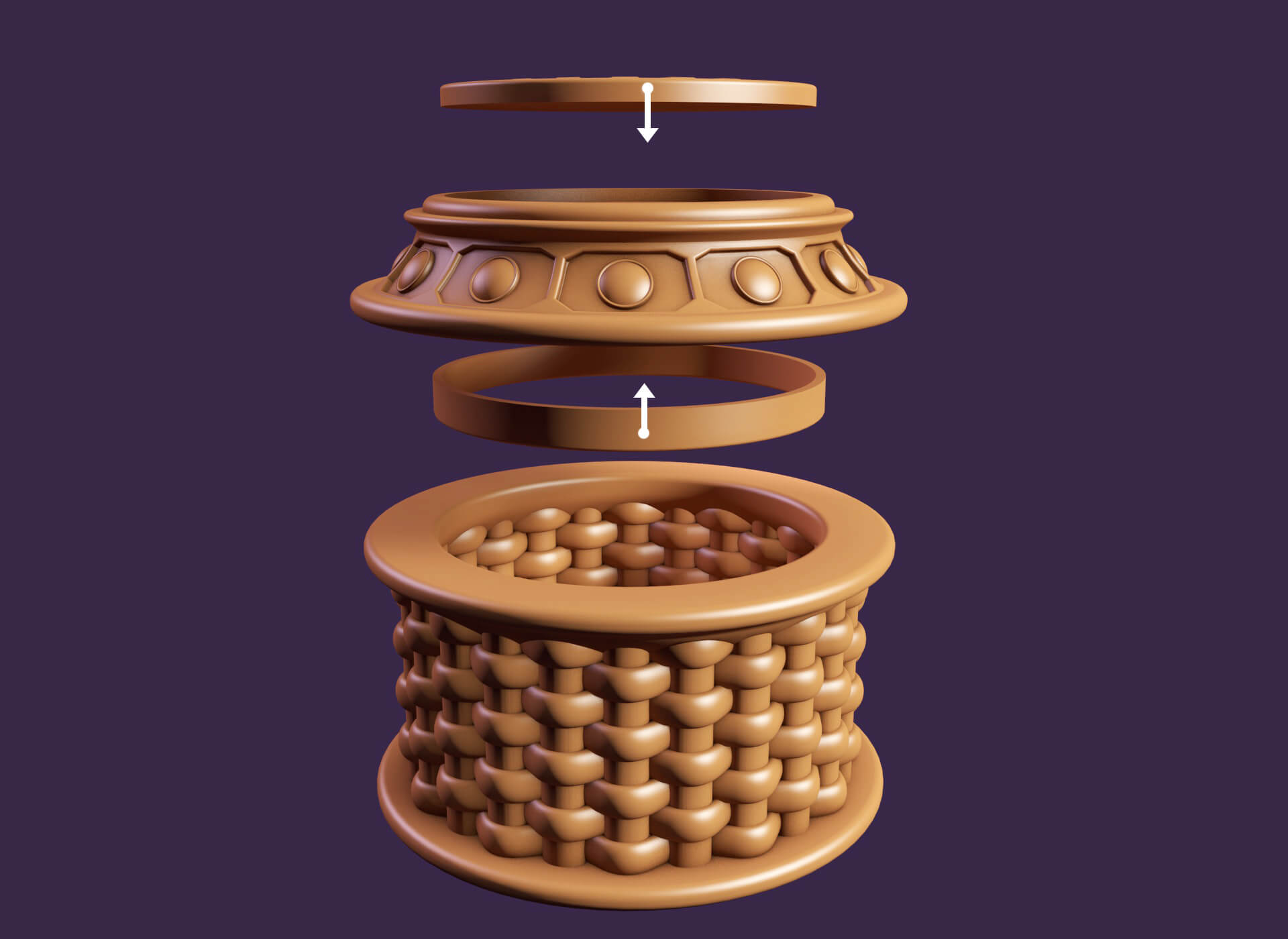 3D Model Wicker Box by LexTeh