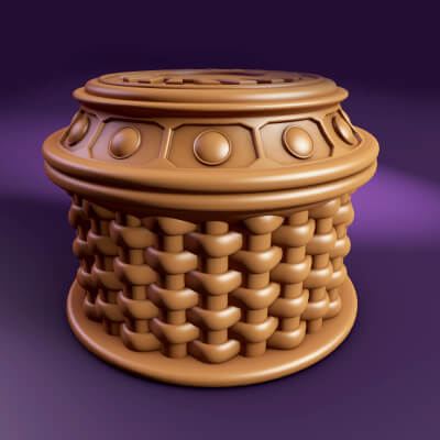 3D Model Wicker Box by LexTeh