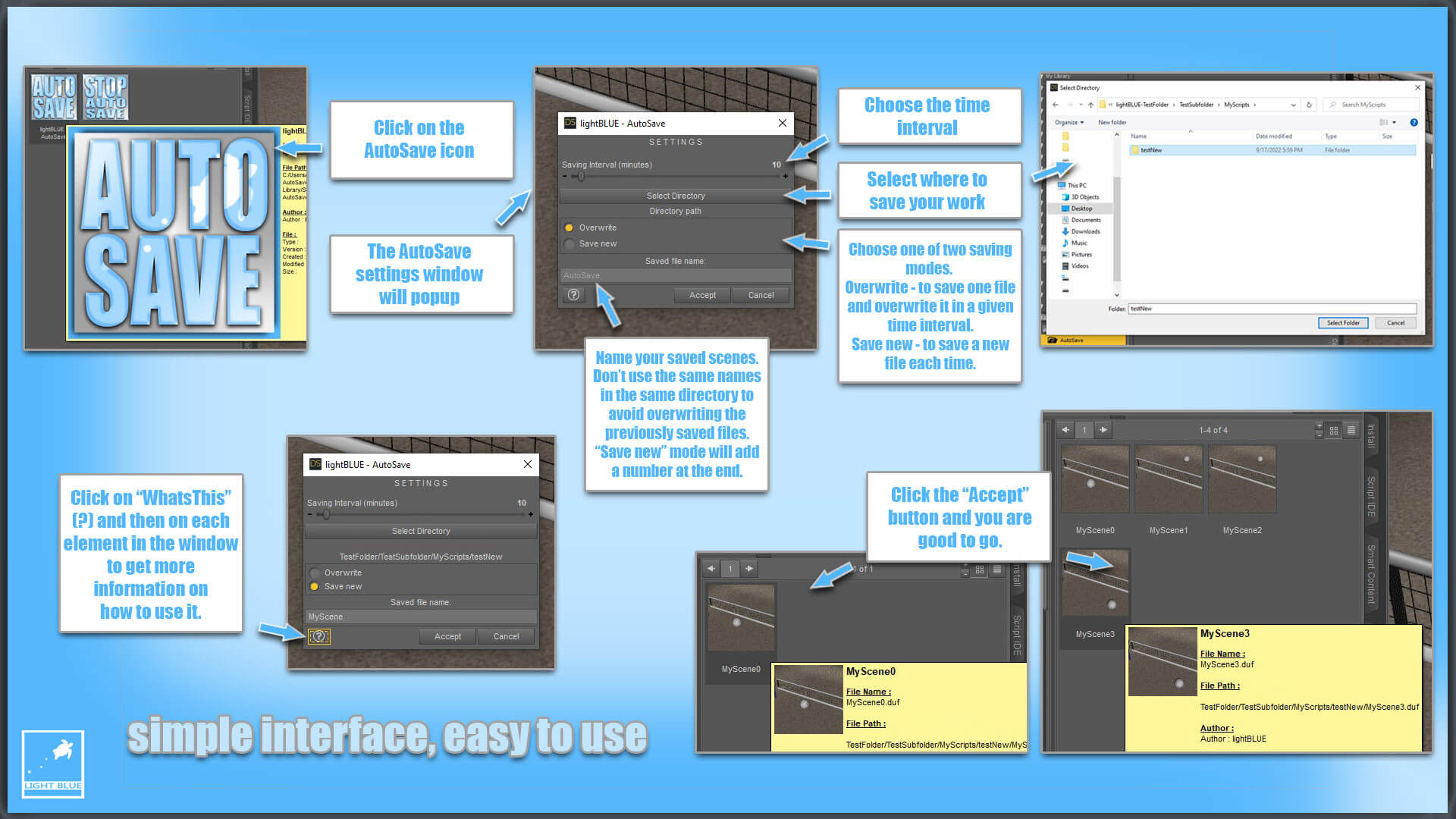 AutoSave - Daz Content by lightBLUE