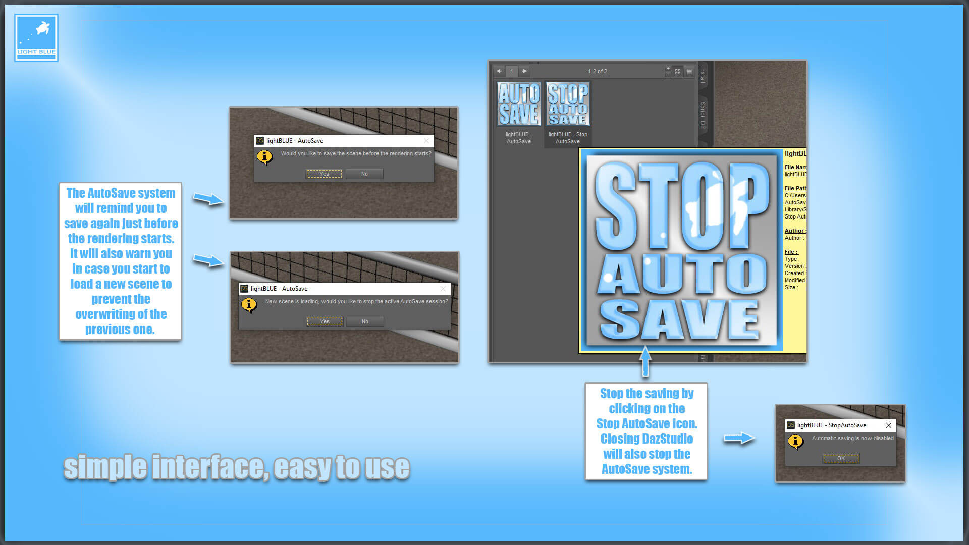 AutoSave - Daz Content by lightBLUE