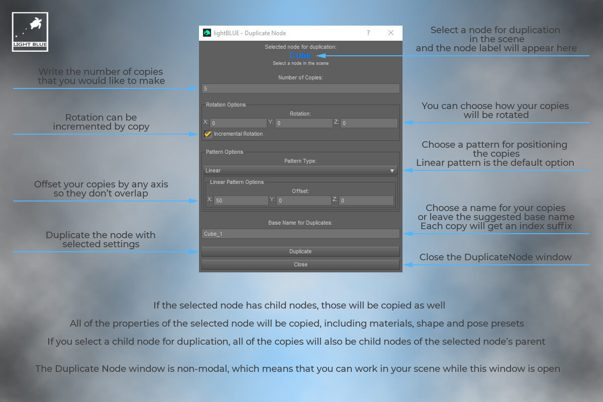 Duplicate Node - DazStudio Tool Daz Content by lightBLUE