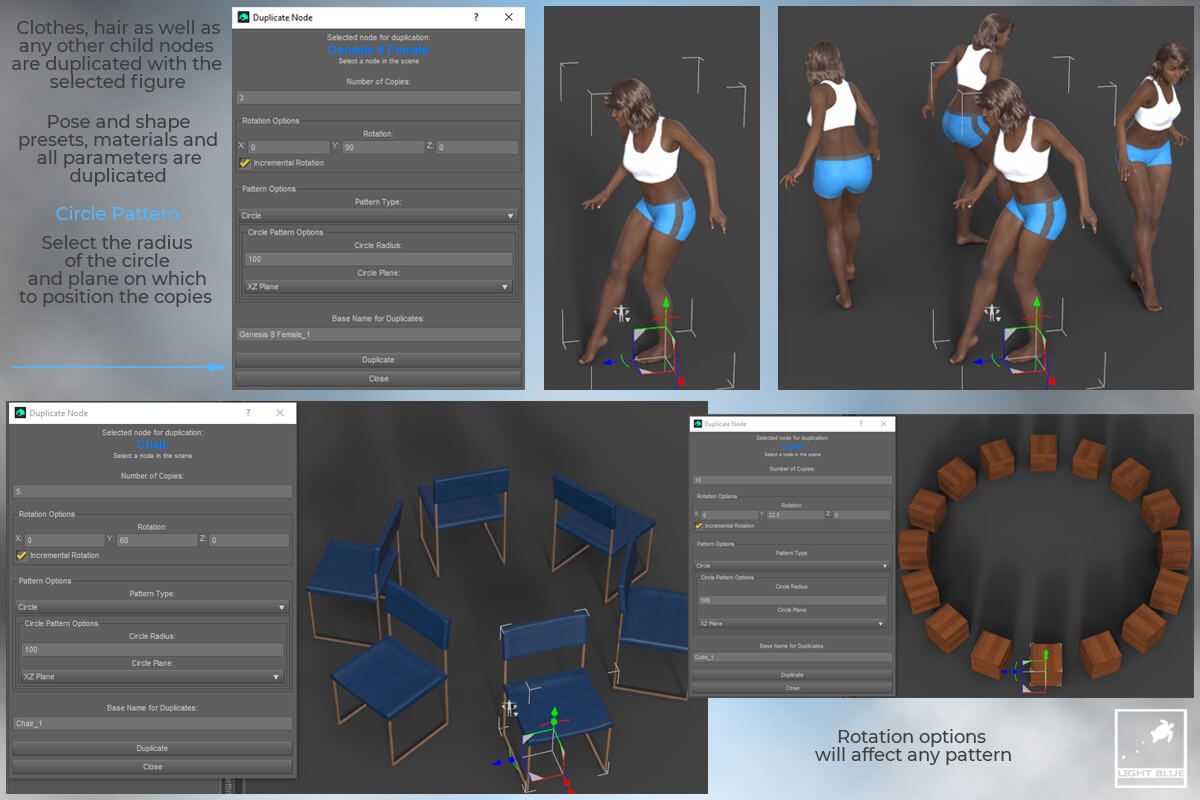 Duplicate Node - DazStudio Tool Daz Content by lightBLUE