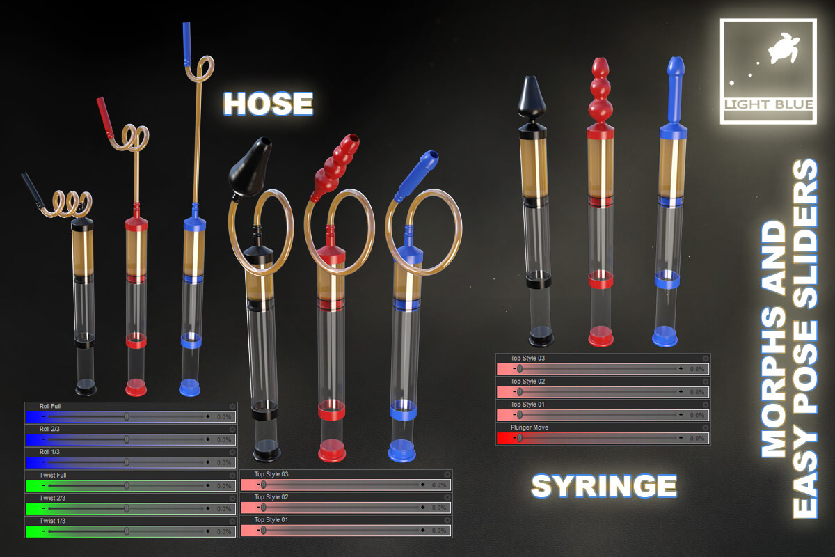 Fun Syringe - Props and Bonus Poses Daz Content by lightBLUE
