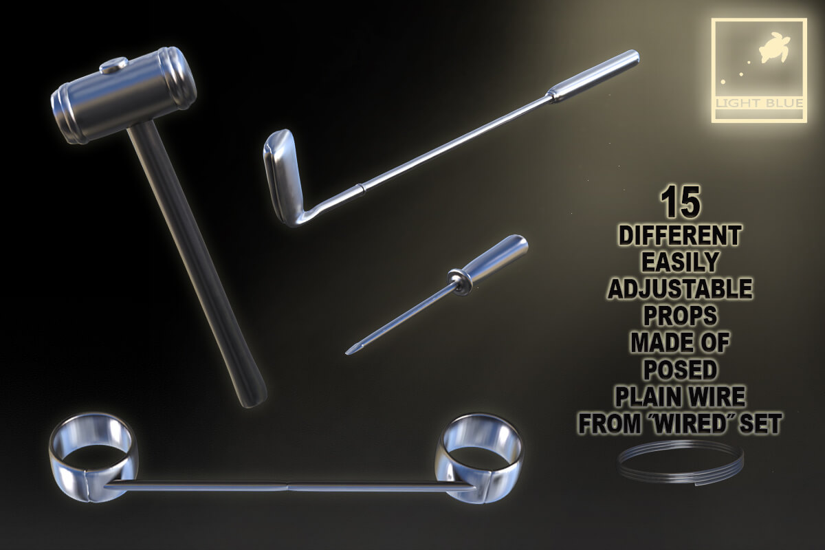 Wiremancer 2 - Poses for the Plain Wire Daz Content by lightBLUE