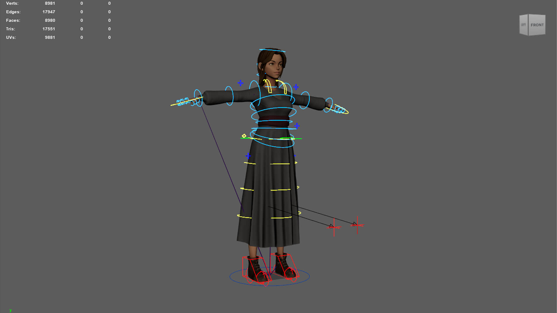 Npc Female Citizen - Modular - Animations - Maya Rig 3D Model by Lil_Pupinduy