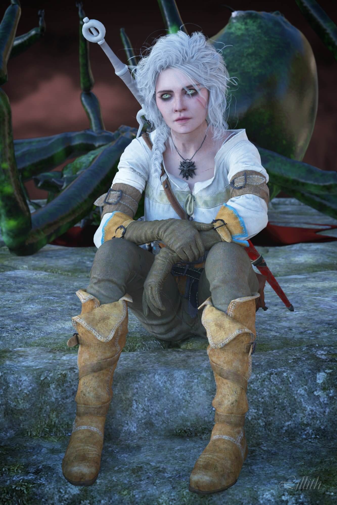 Ciri 3D Render, Digital Art by Lillit