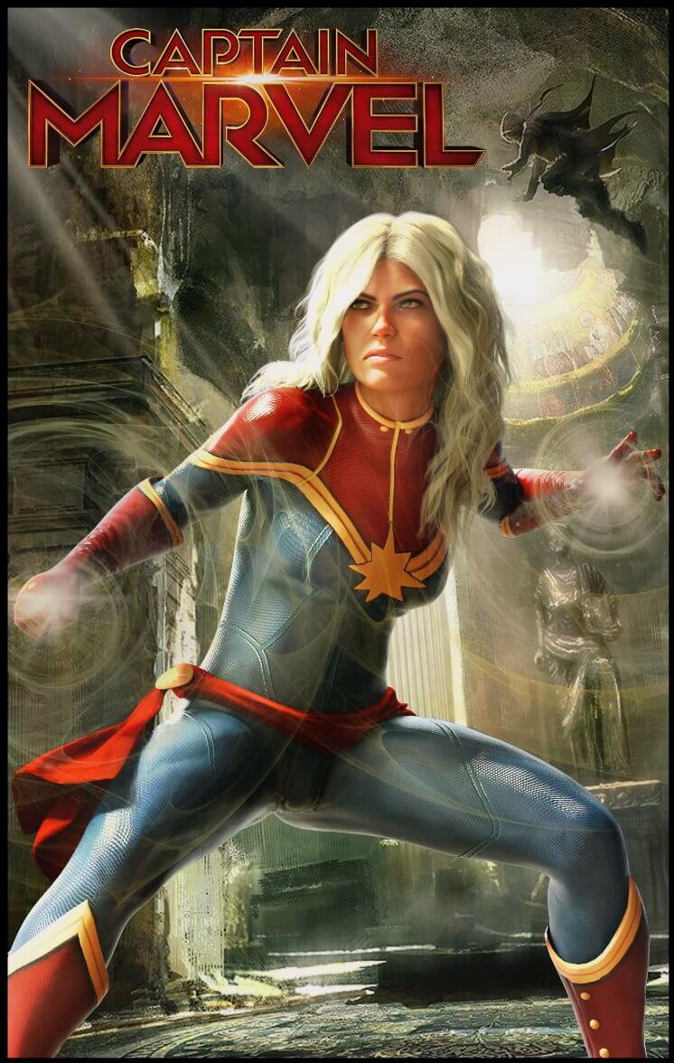 Capt Marvel 3D Render, Digital Art by lilmichdevil