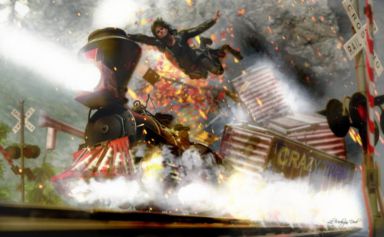 Crazy Train 3D Render, Digital Art by lilmichdevil