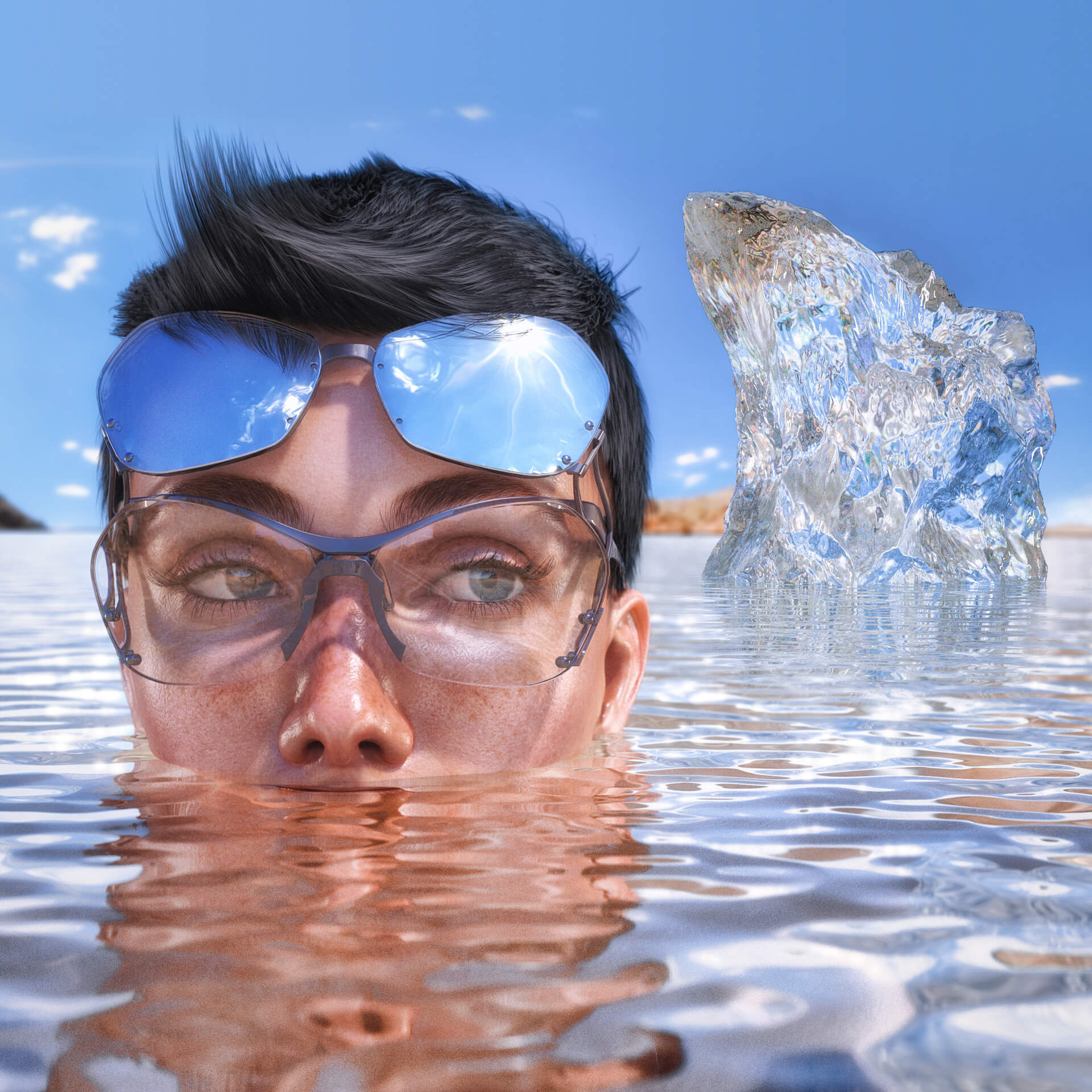 Reflections 3D Render, Digital Art by line2art