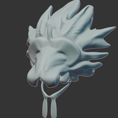 3D-Printable Digital Model of a Fantasy Dragon Mask by Lineora-sketch
