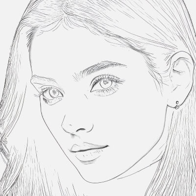 Beautiful Girl Sketch a Simple Portrait Sketch - Stock Image by Lineora ...