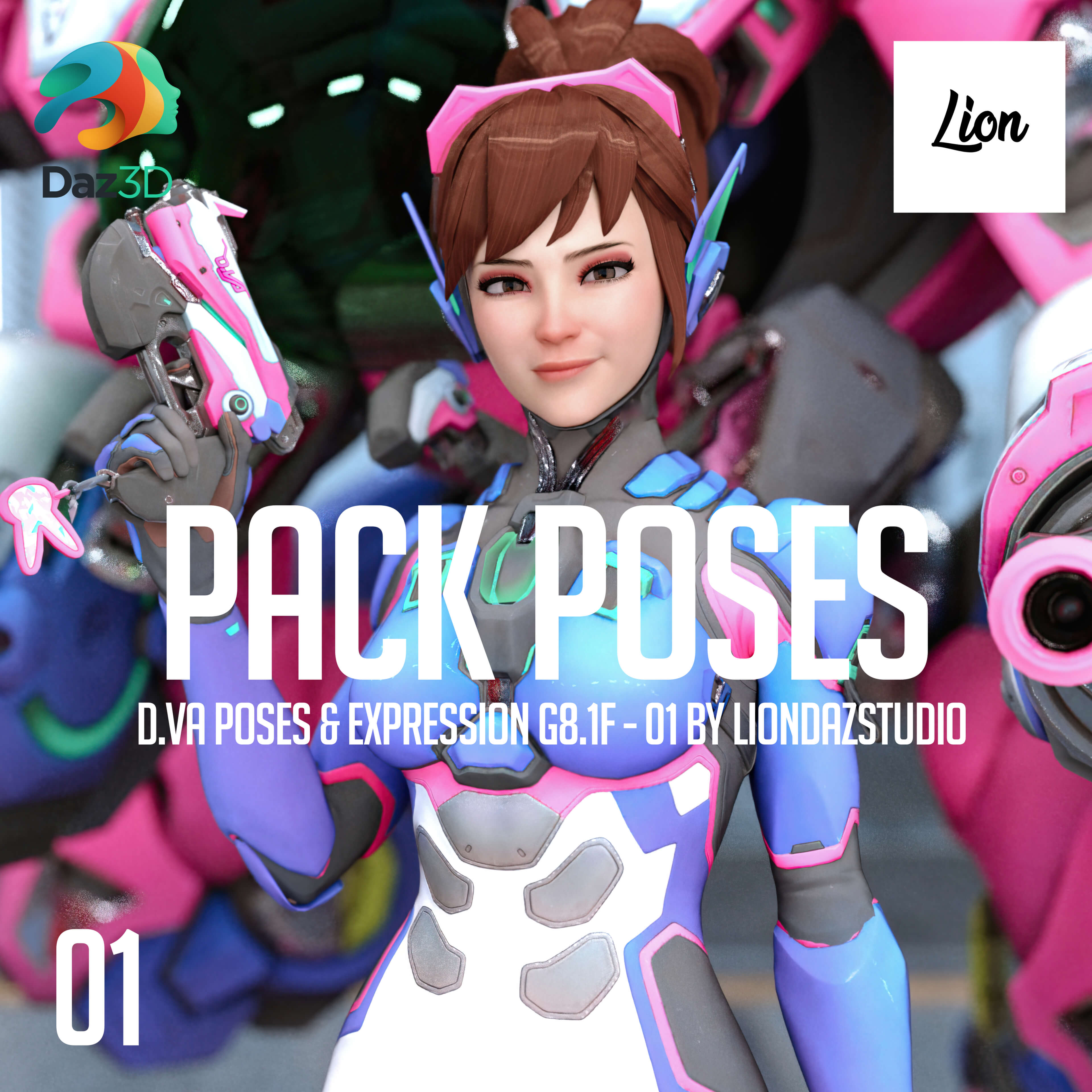 D.Va Pack Poses for Genesis 8.1 Female - 01 Daz Content by Liondazstudio