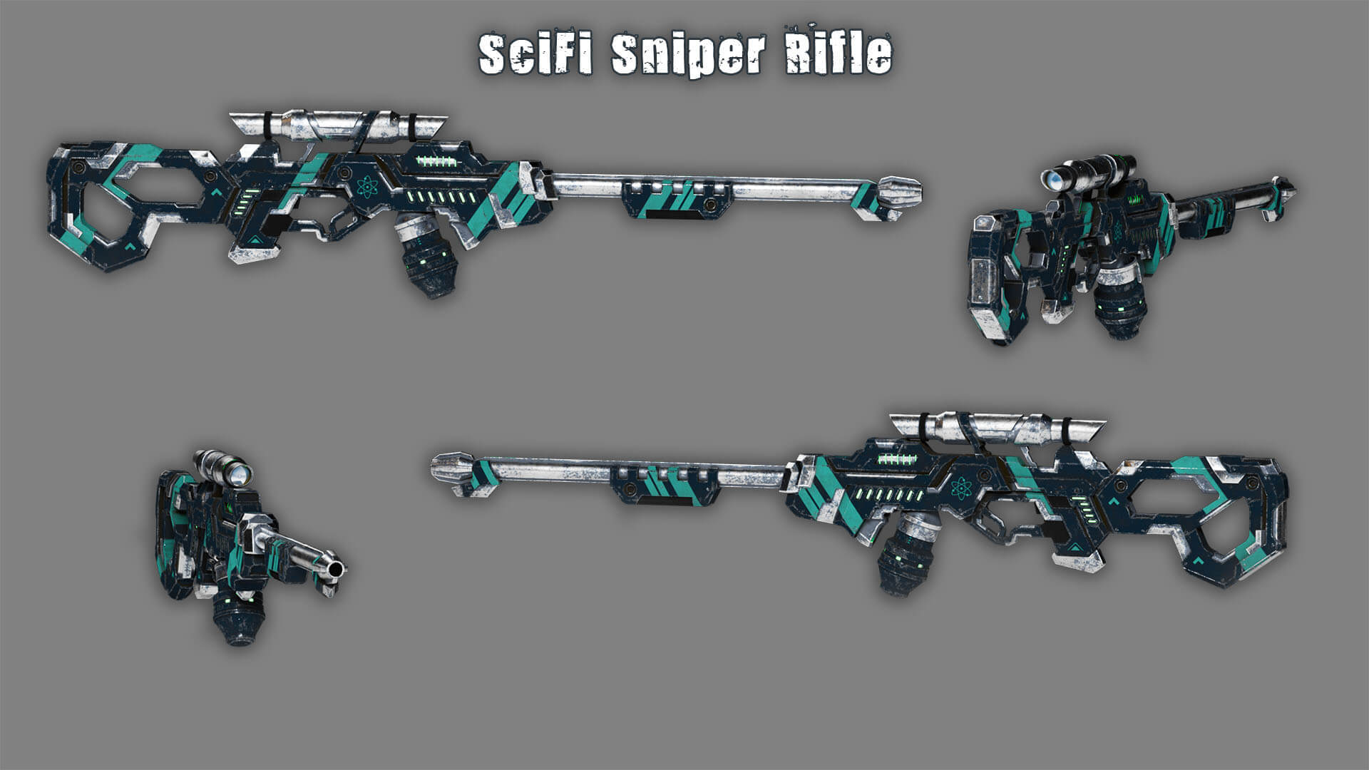 Sci-Fi Sniper Rifle Game Ready Asset With 2K/4K Textures Set Free 3D ...