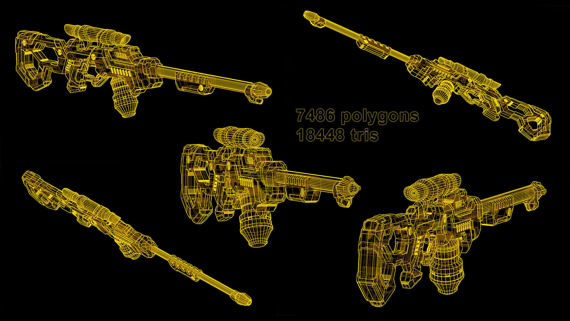 Sci-Fi Sniper Rifle Game Ready Asset With 2K/4K Textures Set Free 3D ...