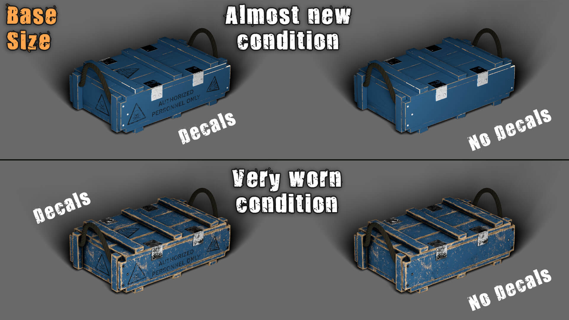 Wood Army Crates - Pack of 3 Sizes With 4 Texture Set Each 3D Model by ...