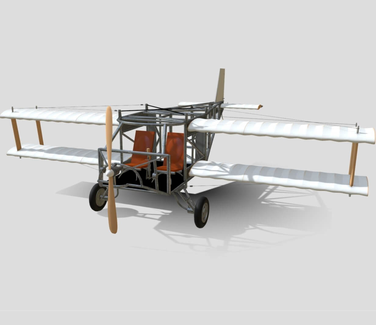 Early Biplane - 3D Model by Lionheart