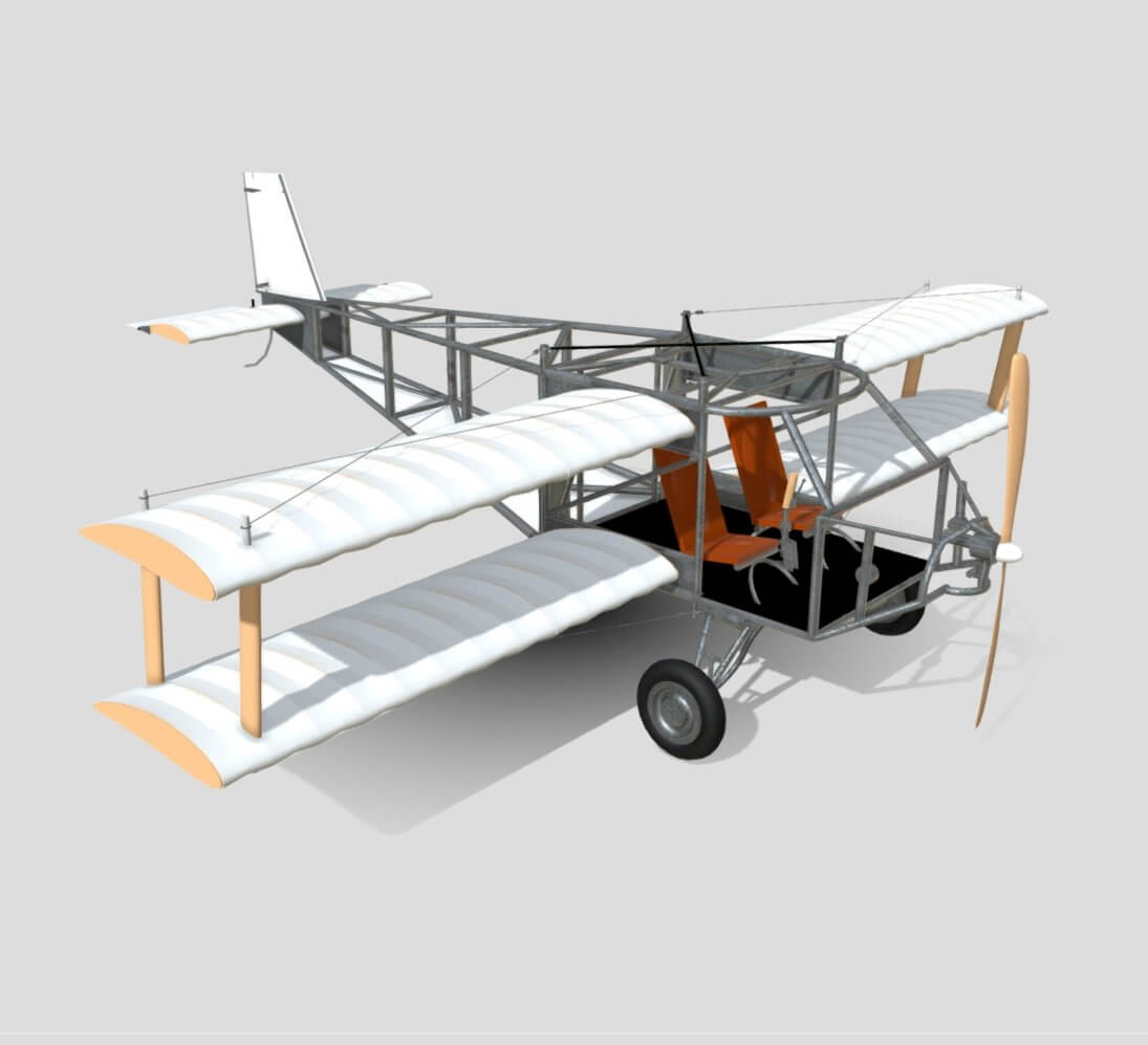 Early Biplane - 3D Model by Lionheart