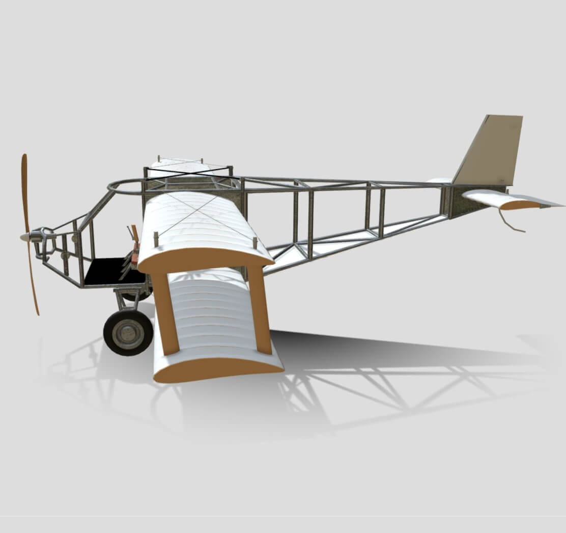 Early Biplane - 3D Model by Lionheart