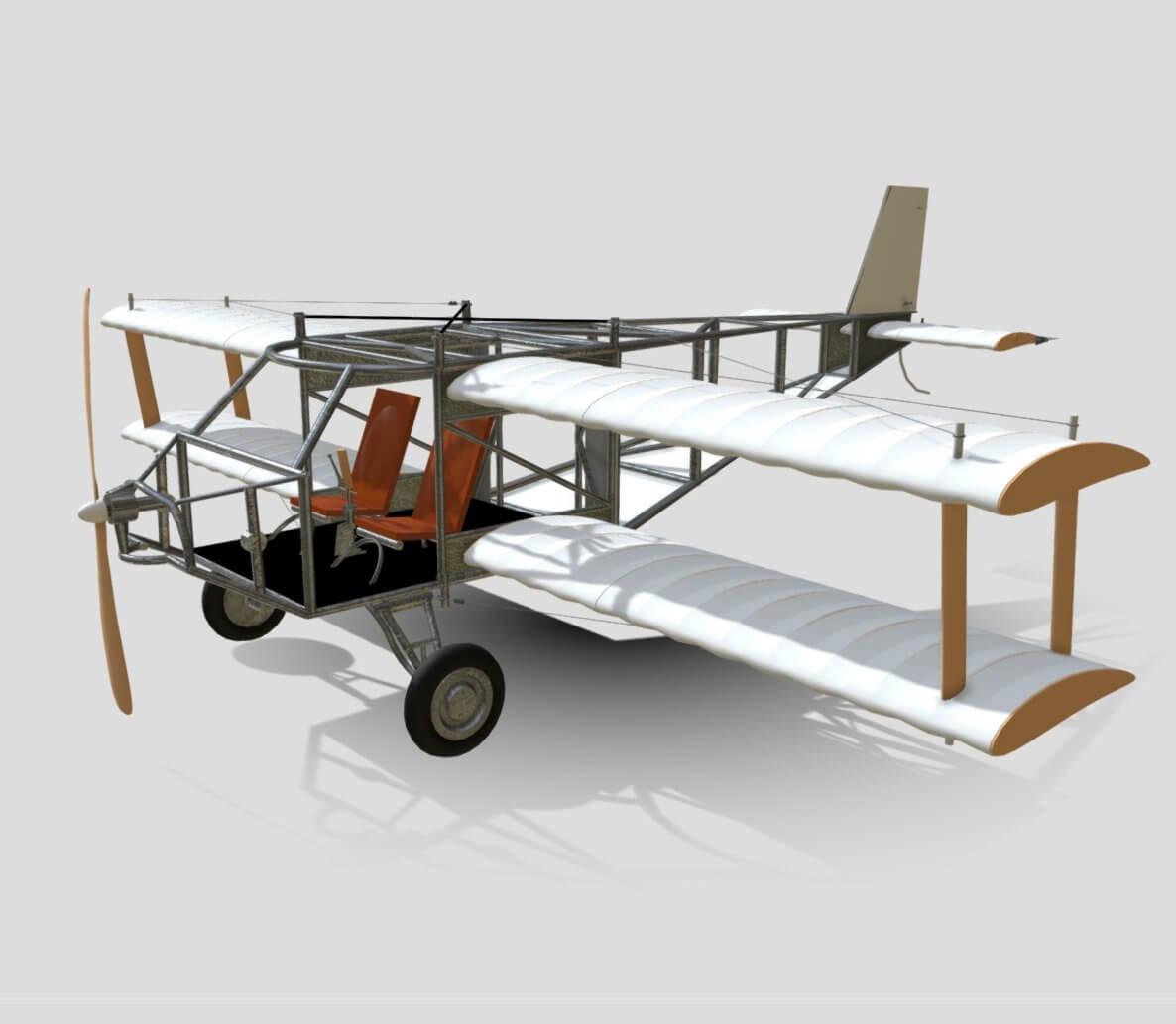 Early Biplane - 3D Model by Lionheart