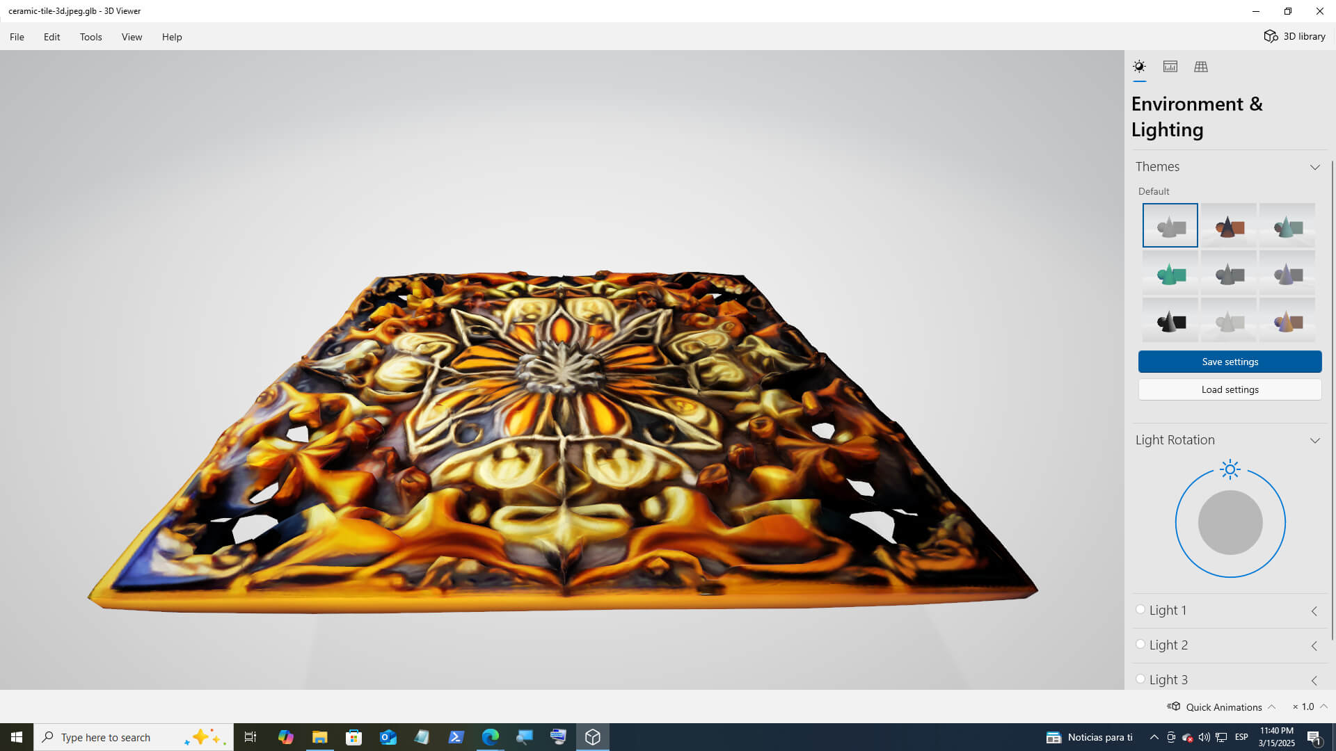 Ceramic Flowered Tile - 3D Model by LionInSuit3D