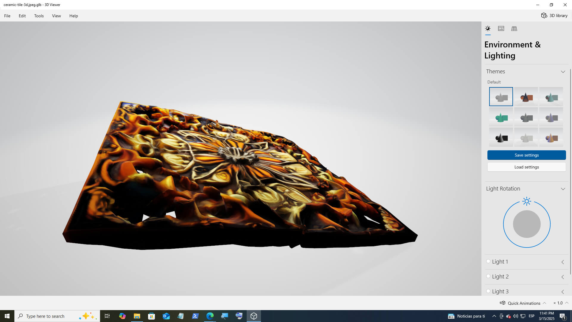 Ceramic Flowered Tile - 3D Model by LionInSuit3D