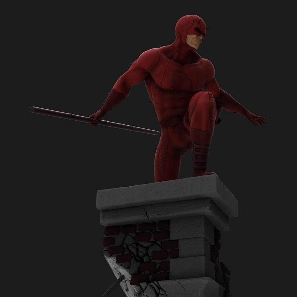 Daredevil Statue - 3D Print Model by LisaHenniga