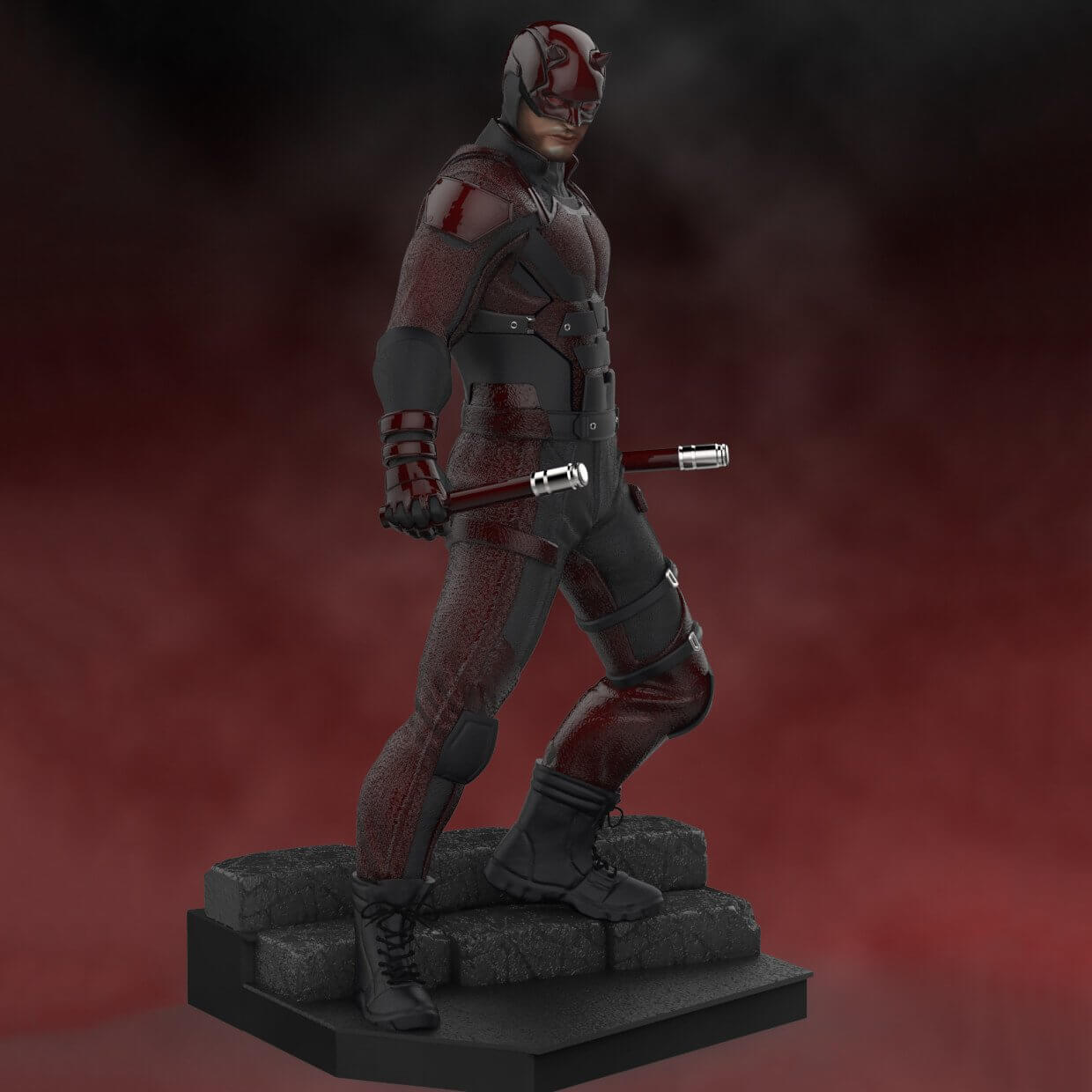 Daredevil Statue - 3D Model by LisaHenniga
