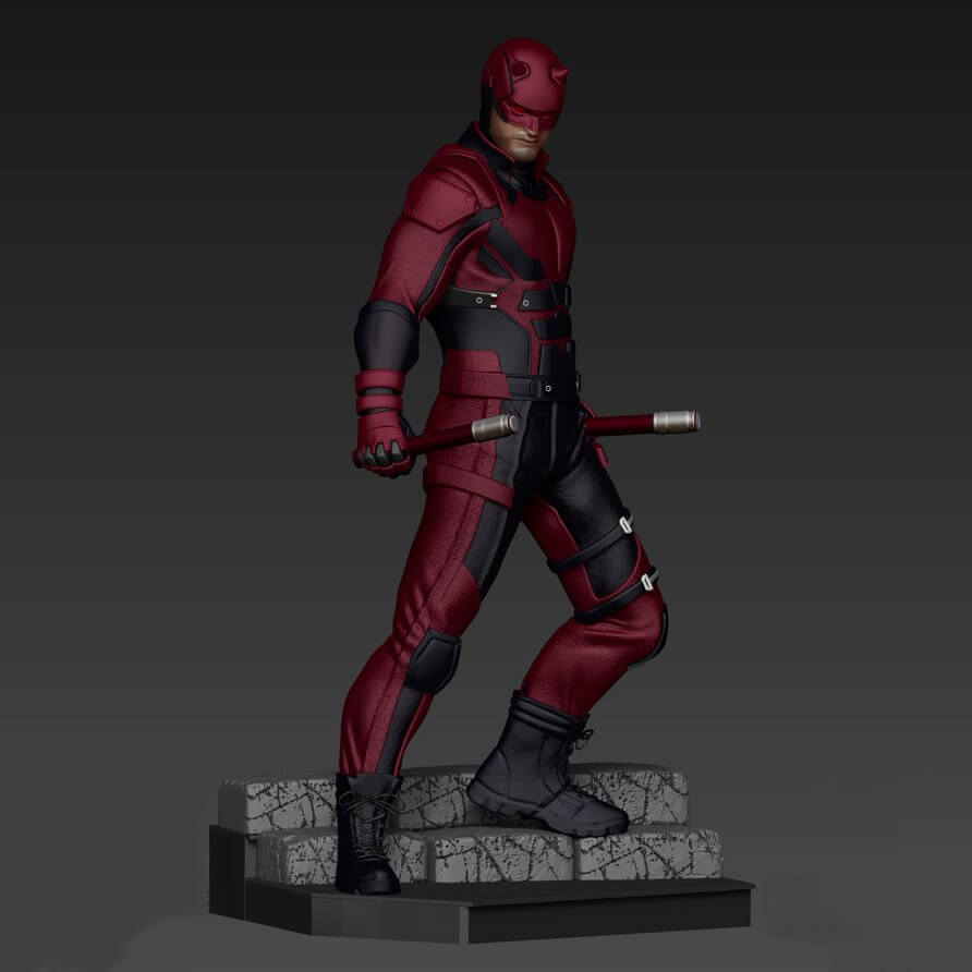 Daredevil Statue - 3D Model by LisaHenniga