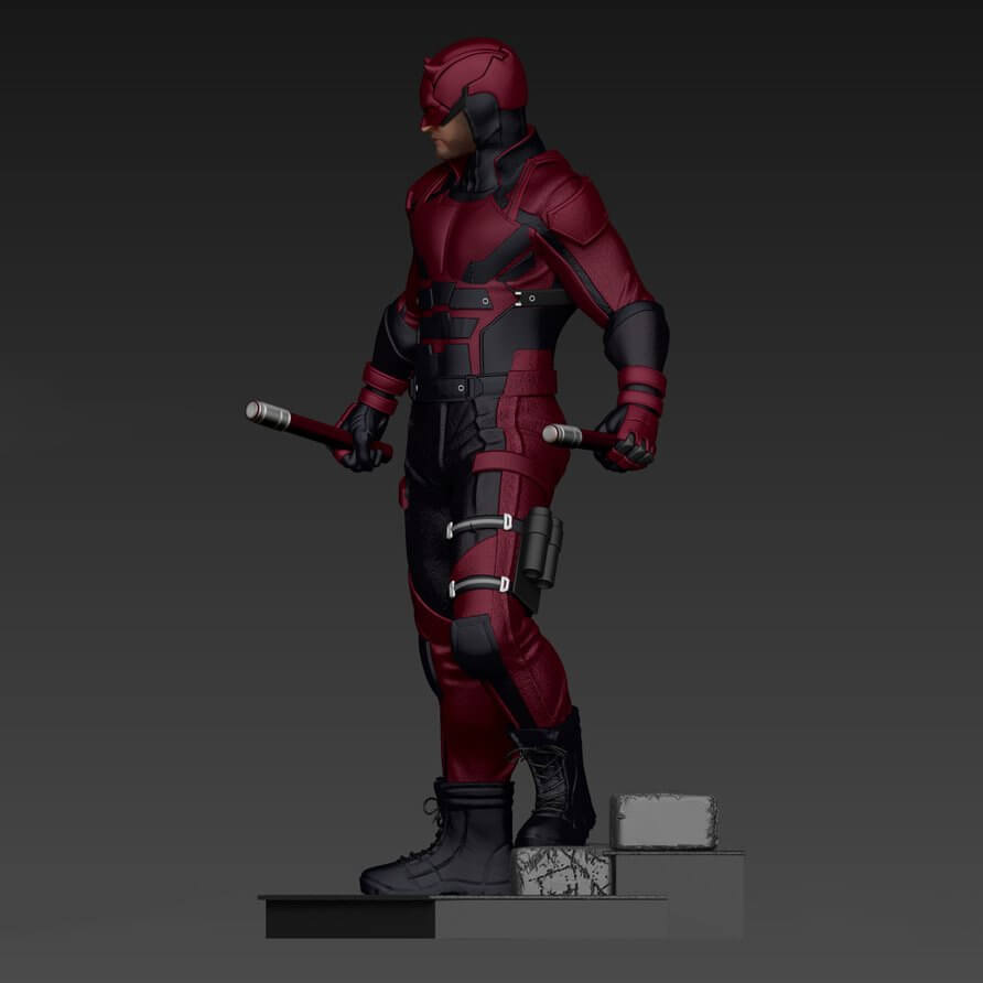 Daredevil Statue - 3D Model by LisaHenniga