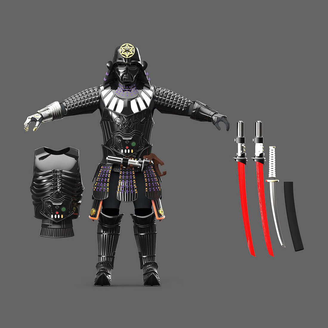 Darth Vader Samurai Cosplay Full Armor - 3D Model by LisaHenniga