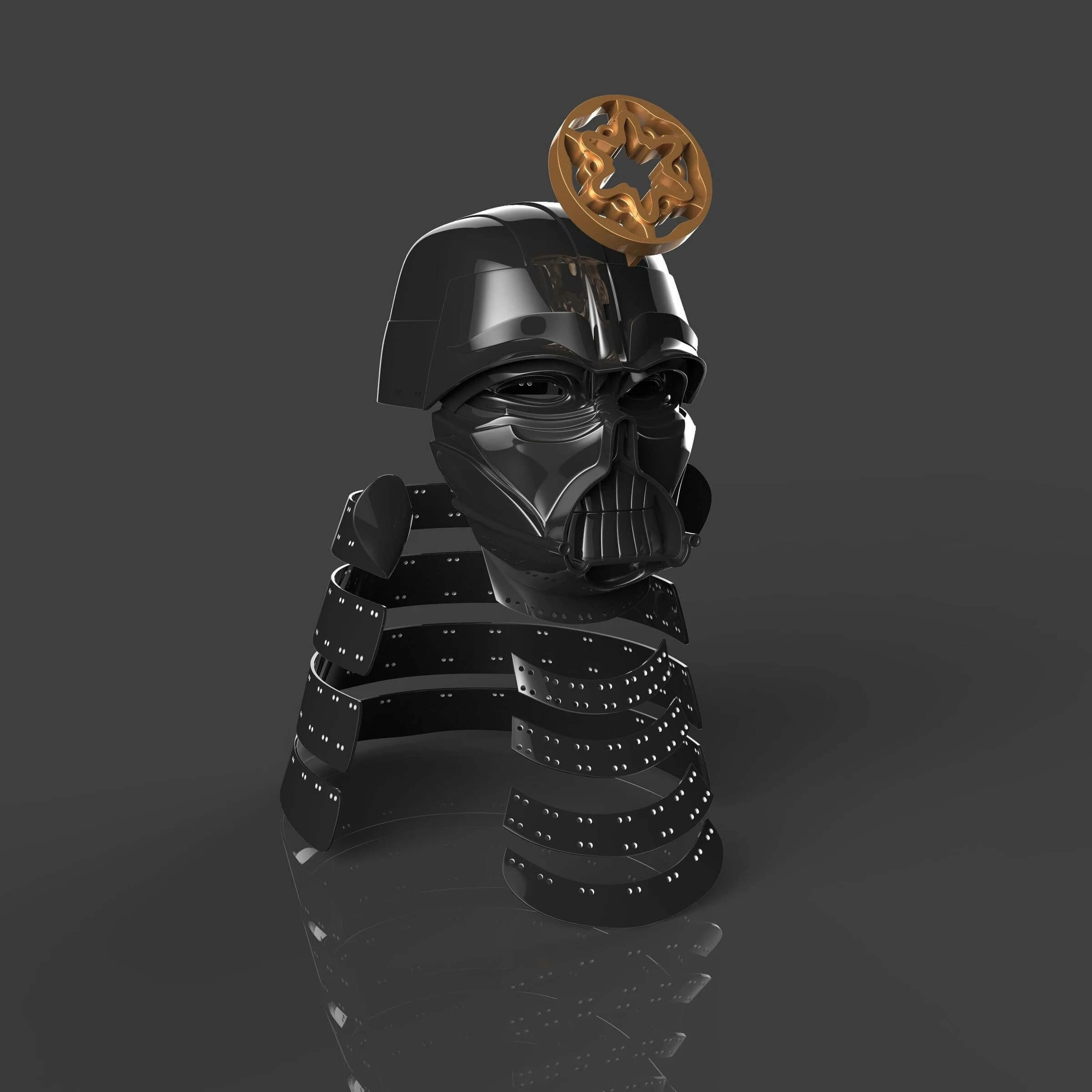 Darth Vader Samurai Helmet - 3D Model by LisaHenniga