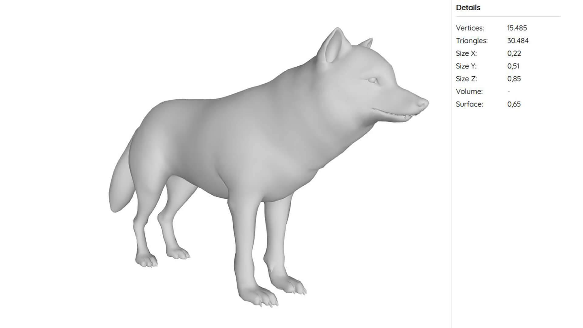 Gray Wolf Animal Figure - 3D Model by LisaHenniga