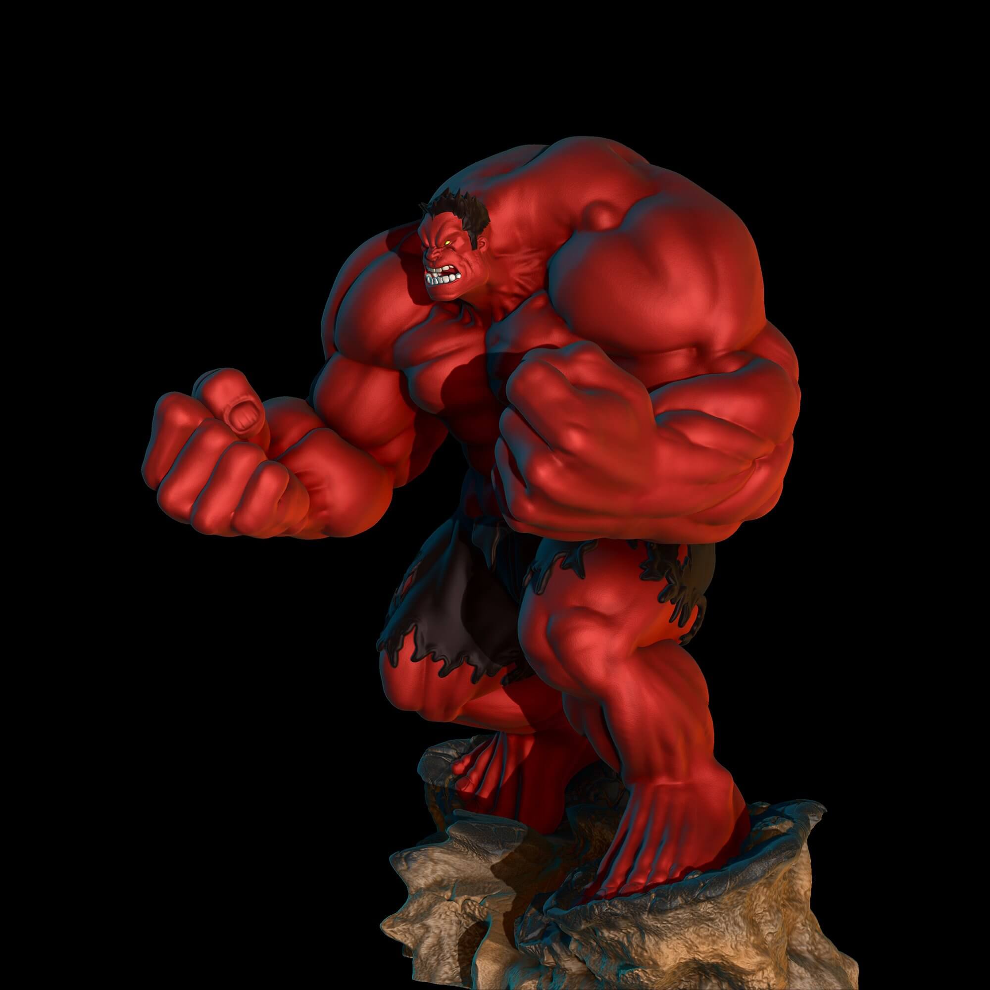 Red Hulk Statue - 3D Model by LisaHenniga