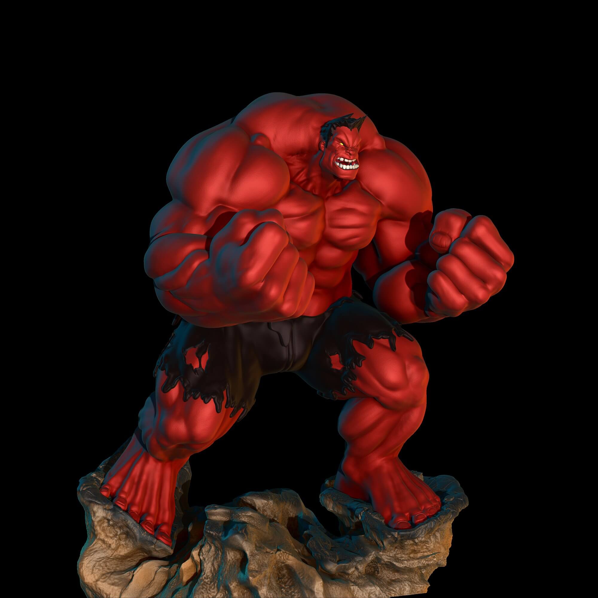 Red Hulk Statue - 3D Model by LisaHenniga