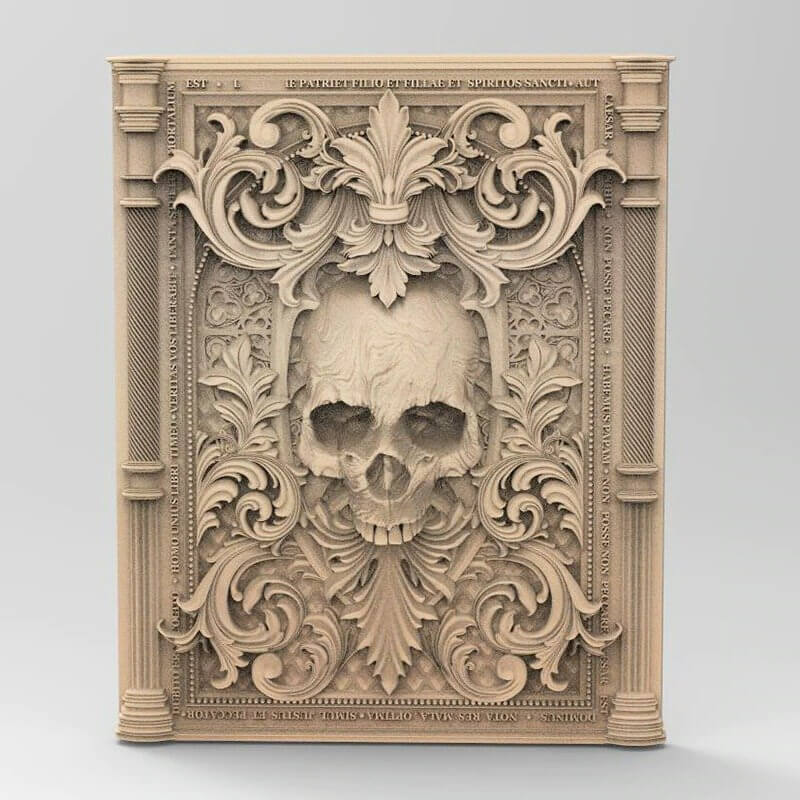 Skull Relief - 3D Model by LisaHenniga